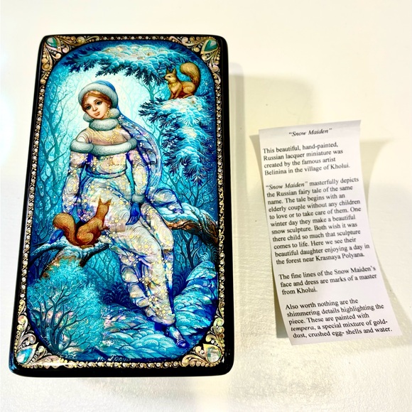 Art | Palekh Russian Lacquered Handpainted Cherypoka Snow Maiden Signed ...